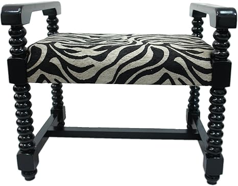 Amazon.com: Urbanest Zebra Print Linen Upholstered Bench with Arms ...