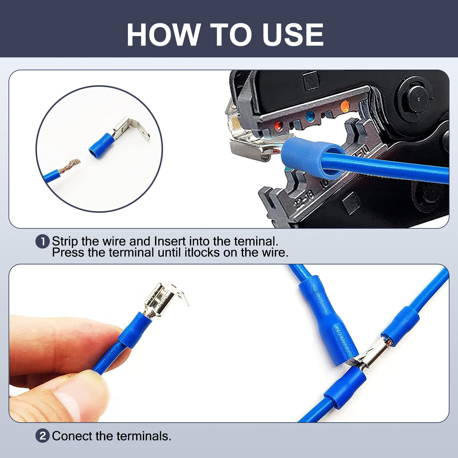 Snapklik.com : Chanzon 50pcs UL Listed Piggyback Connectors Wire Terminal