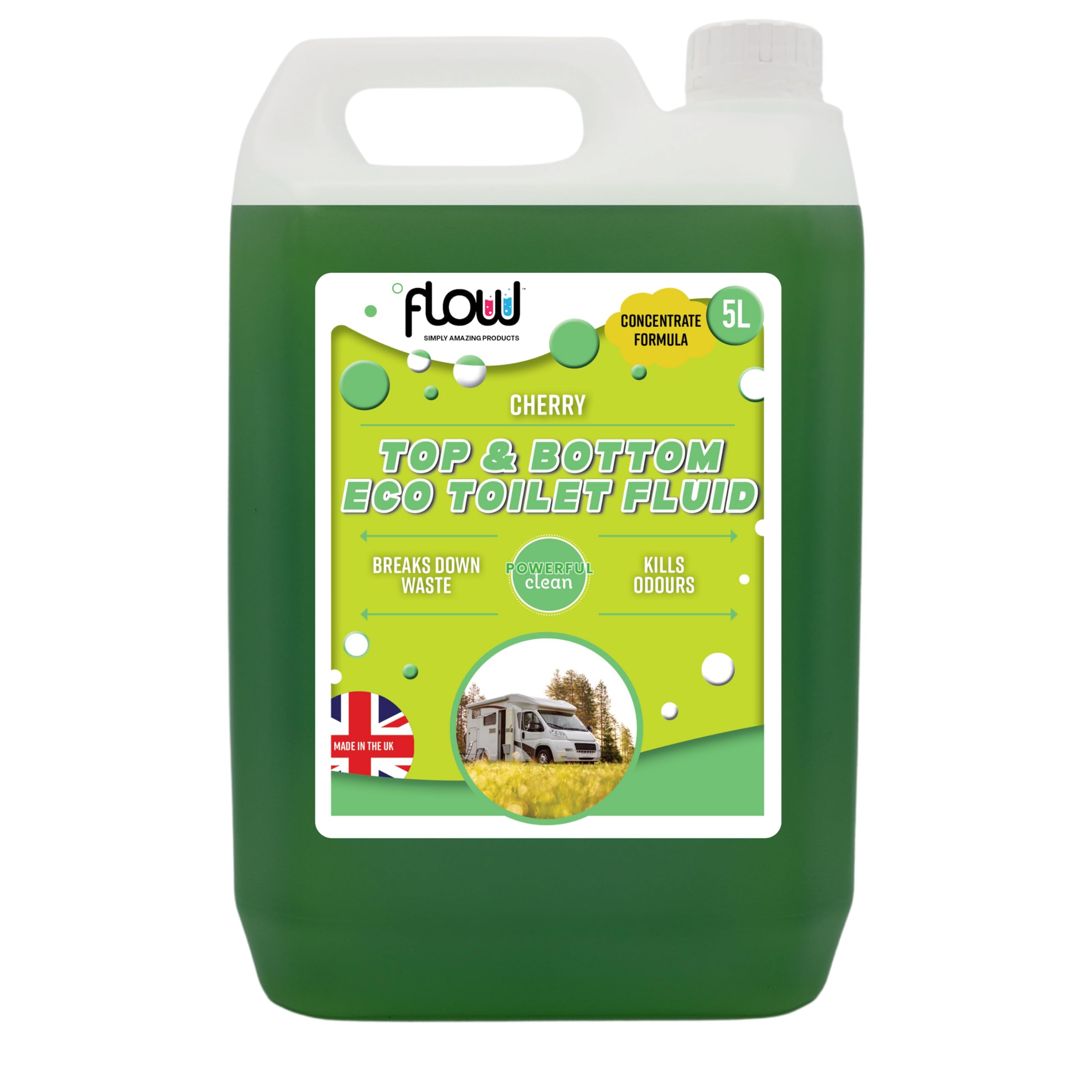 Flow Top + Bottom Eco-Friendly Chemical Toilet Cleaner & Rinse Fluid ...