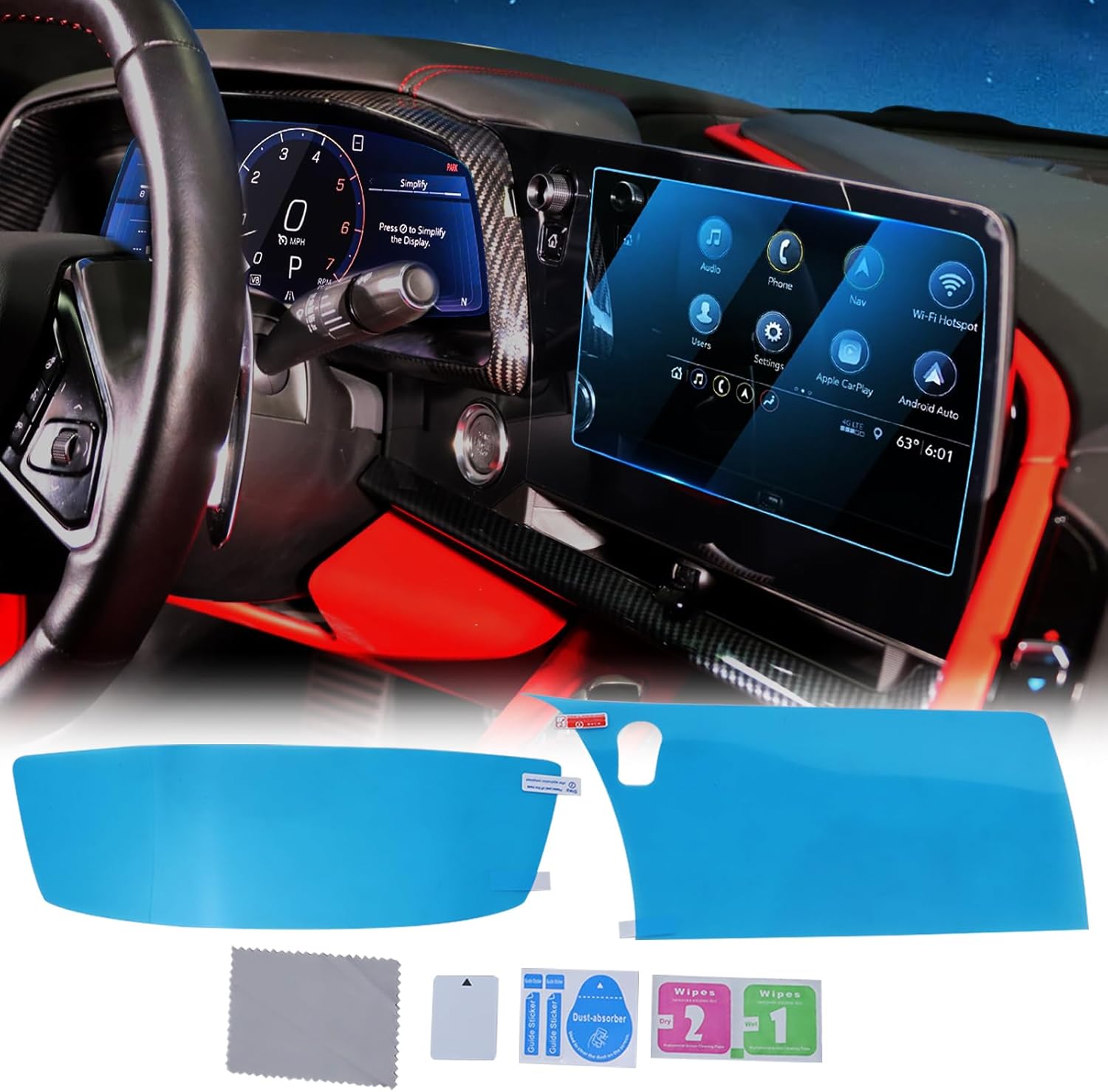 Amazon.com: etesan Screen Protector fit for 2020-2025 C8 Corvette Chevy ...