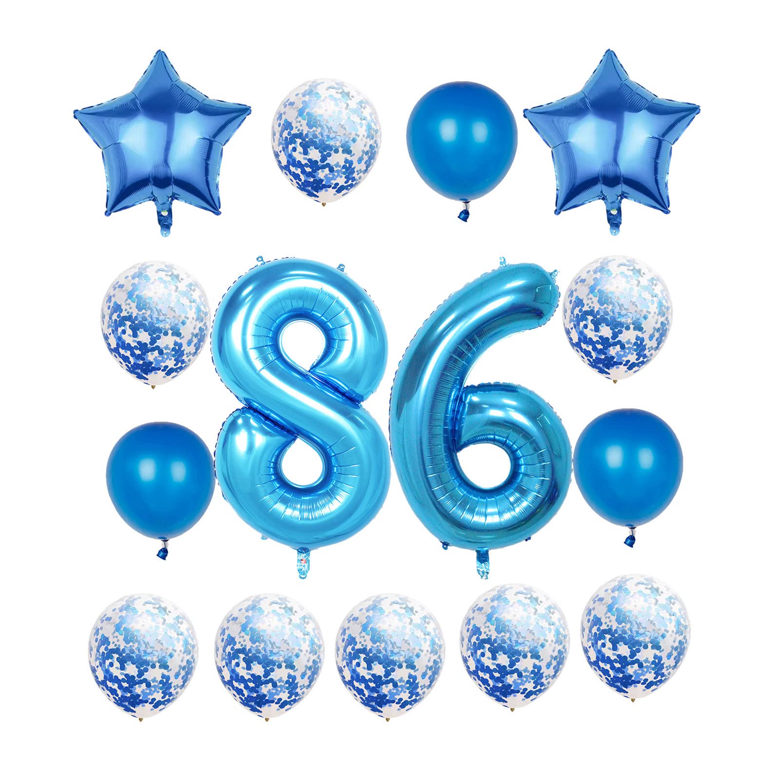 Amazon.com: 86th Birthday Decorations Party Supplies,Blue Number 86 ...