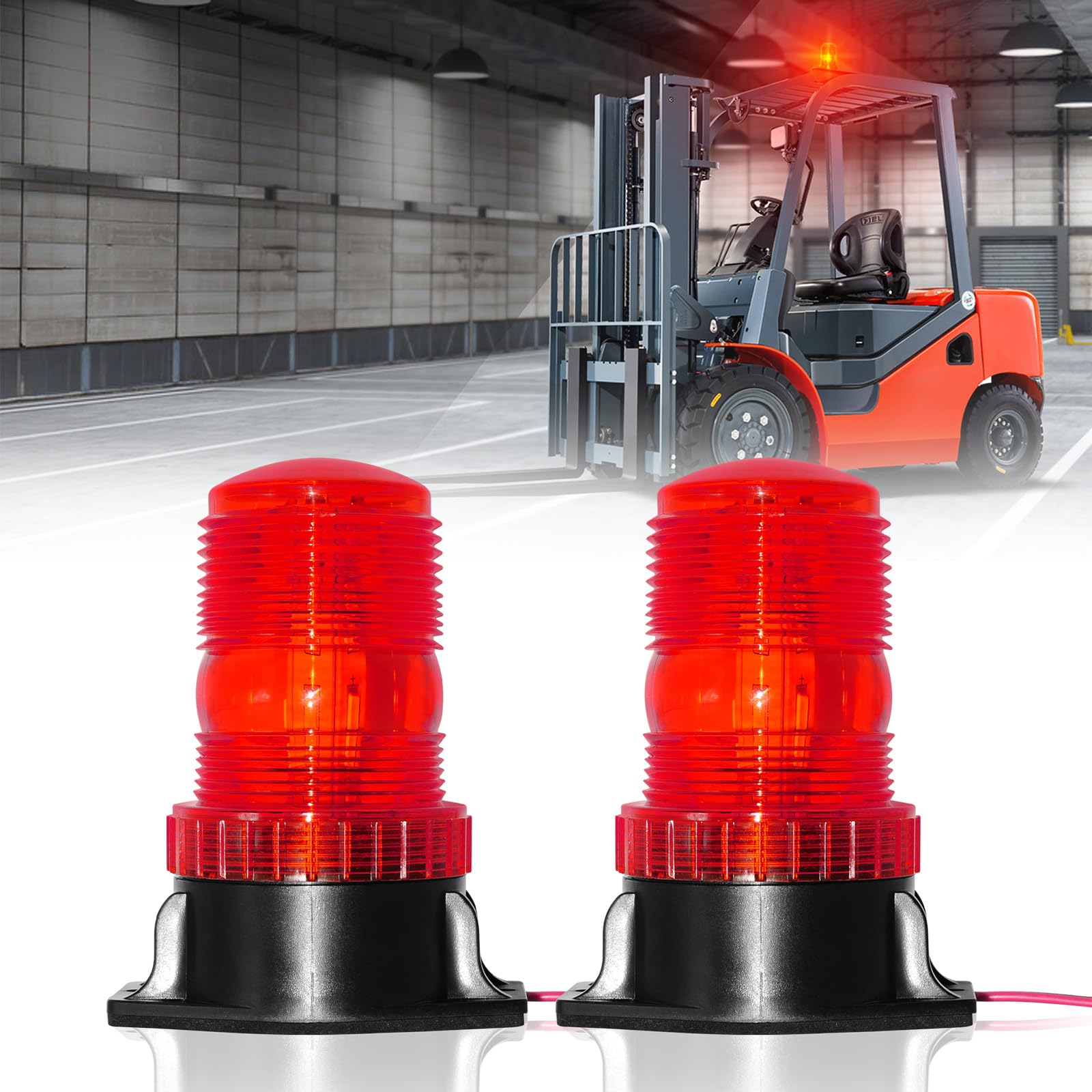 Snapklik.com : eTzone 30 LED Forklift Lights Red Emergency Beacon Strobes Warning Flashing ...