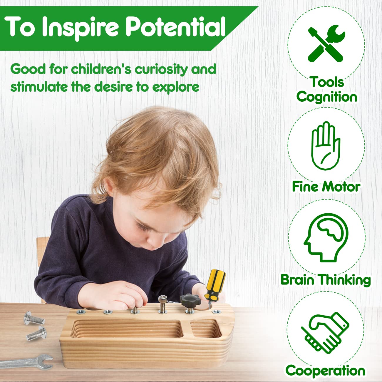 Buy Montessori Screw Driver Board Set, Montessori Busy Board Fine Motor ...