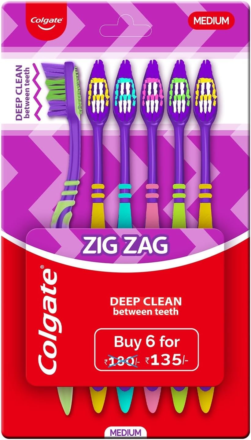Amazon.com : Colgate Toothbrush Zig Zag Soft 6pk : Health & Household