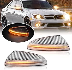 Amazon.com: LED Side Mirror Marker Lights for 2008-2011 Benz Mercedez ...
