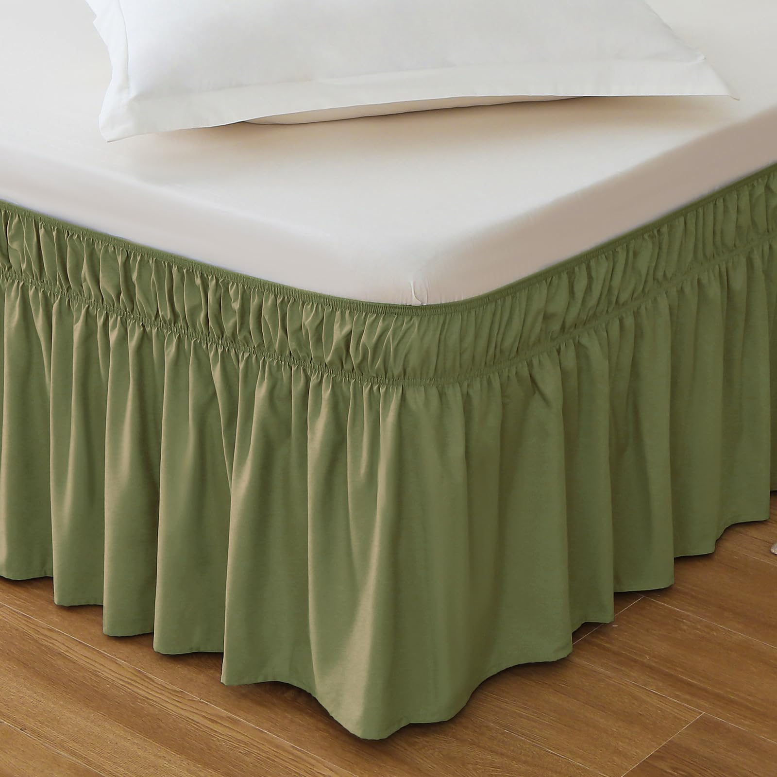 Amazon.com: MEILA Queen Bed Skirt, Wrap Around Ruffle Bed Skit for ...