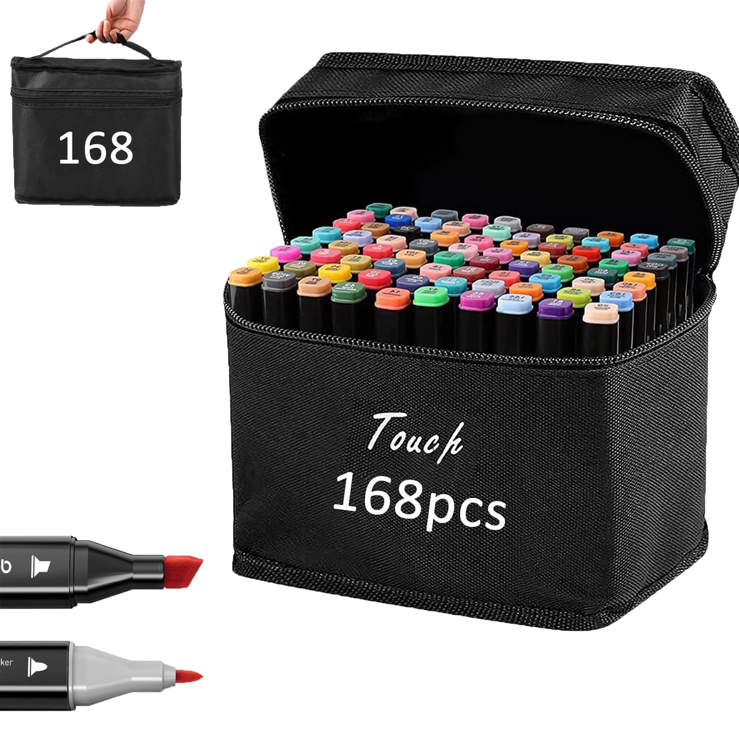 Amazon.com : KoTeug Alcohol Markers Set, 168 Colors Dual Tip Art ...