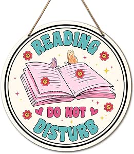 Amazon.com: Reading Do Not Disturb Wooden Sign Wall Decor, Book Lover ...