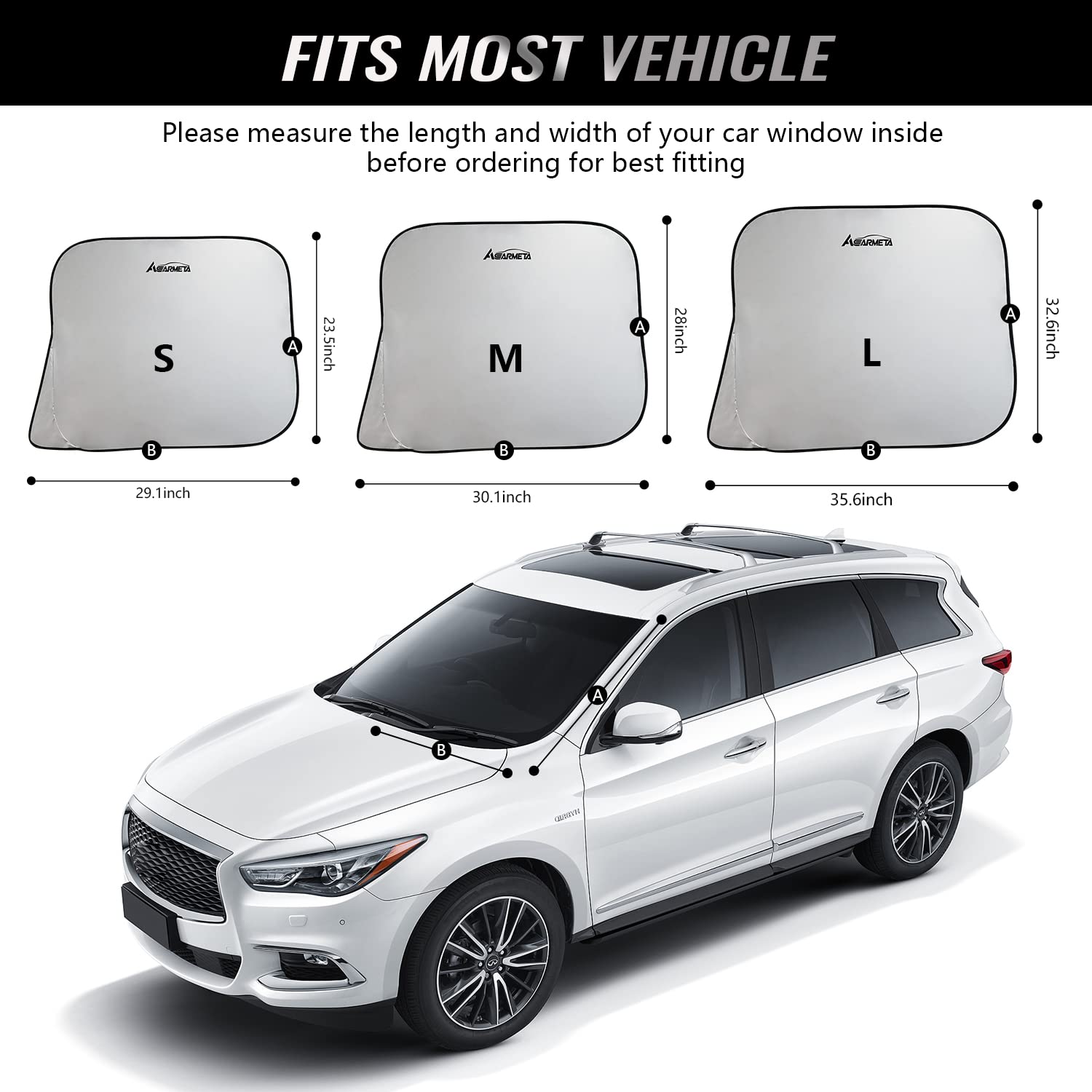 Car Sun Shade for Windshield,2 Piece Front Window Car Sun Shade ...