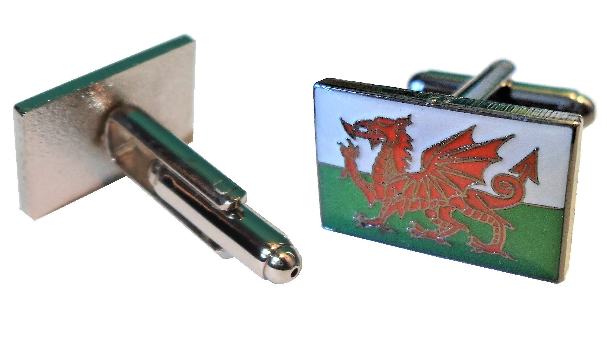 B4B Wales Welsh Dragon National Flag Metal Enamel Cufflinks : Amazon.co ...