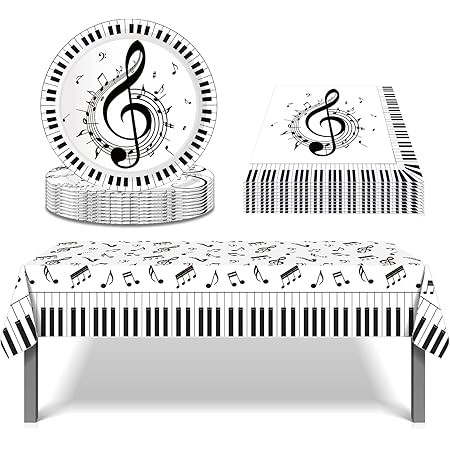 Amazon.com: 80Pcs Musical Notes Party Supplies Music Plates and Music ...