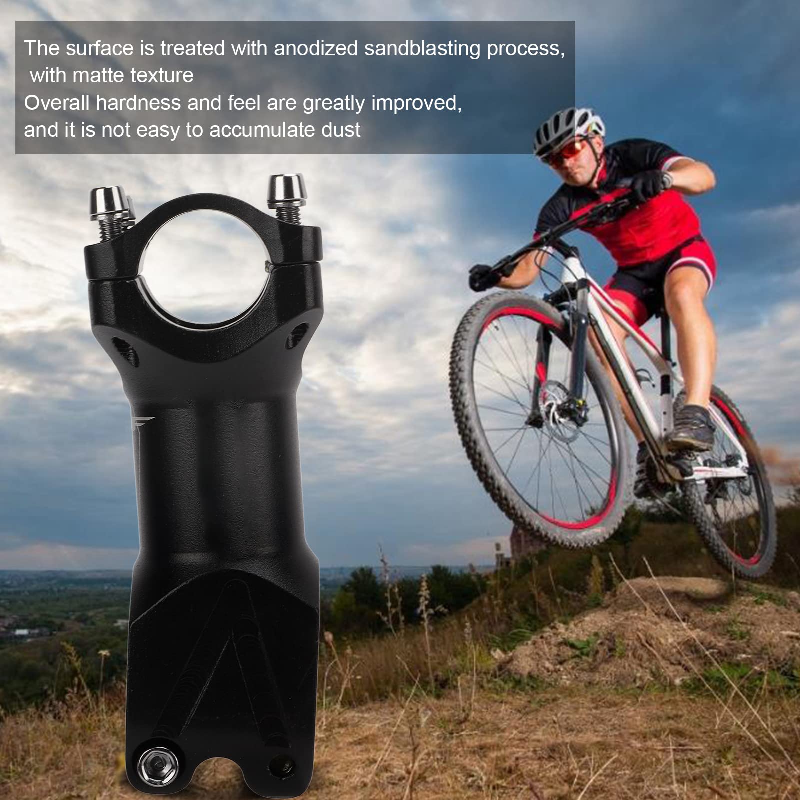 Bike Short Handlebar Stem, Aluminium Alloy Handlebar Stem Durable CNC ...