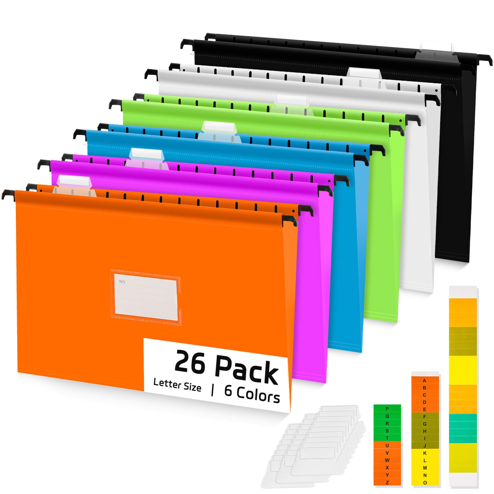 Snapklik.com : 26 Pack A-Z Hanging File Folders, Letter Size, Assorted ...