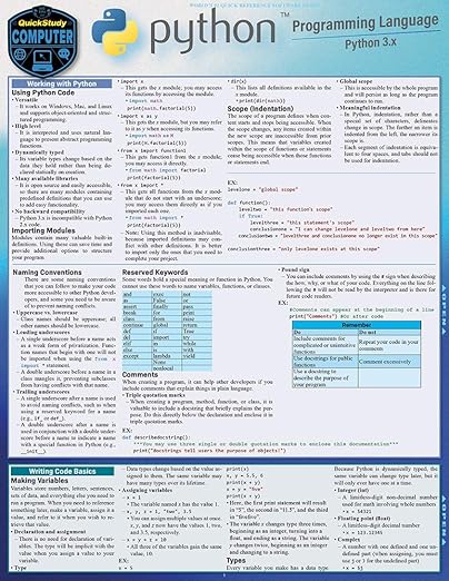 Python Programming Language QuickStudy Laminated Reference Guide: Jayne, Berajah: 9781423241881 ...