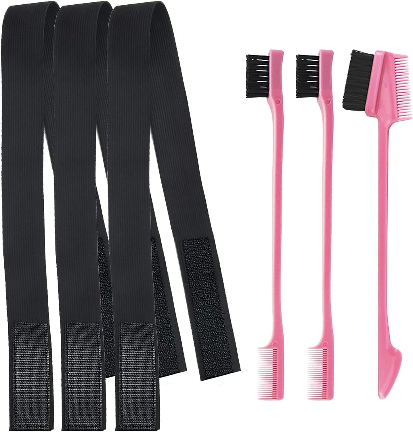 6Pcs Black Elastic Bands for Edges & Wig Strap, Melt Band for Fixed ...