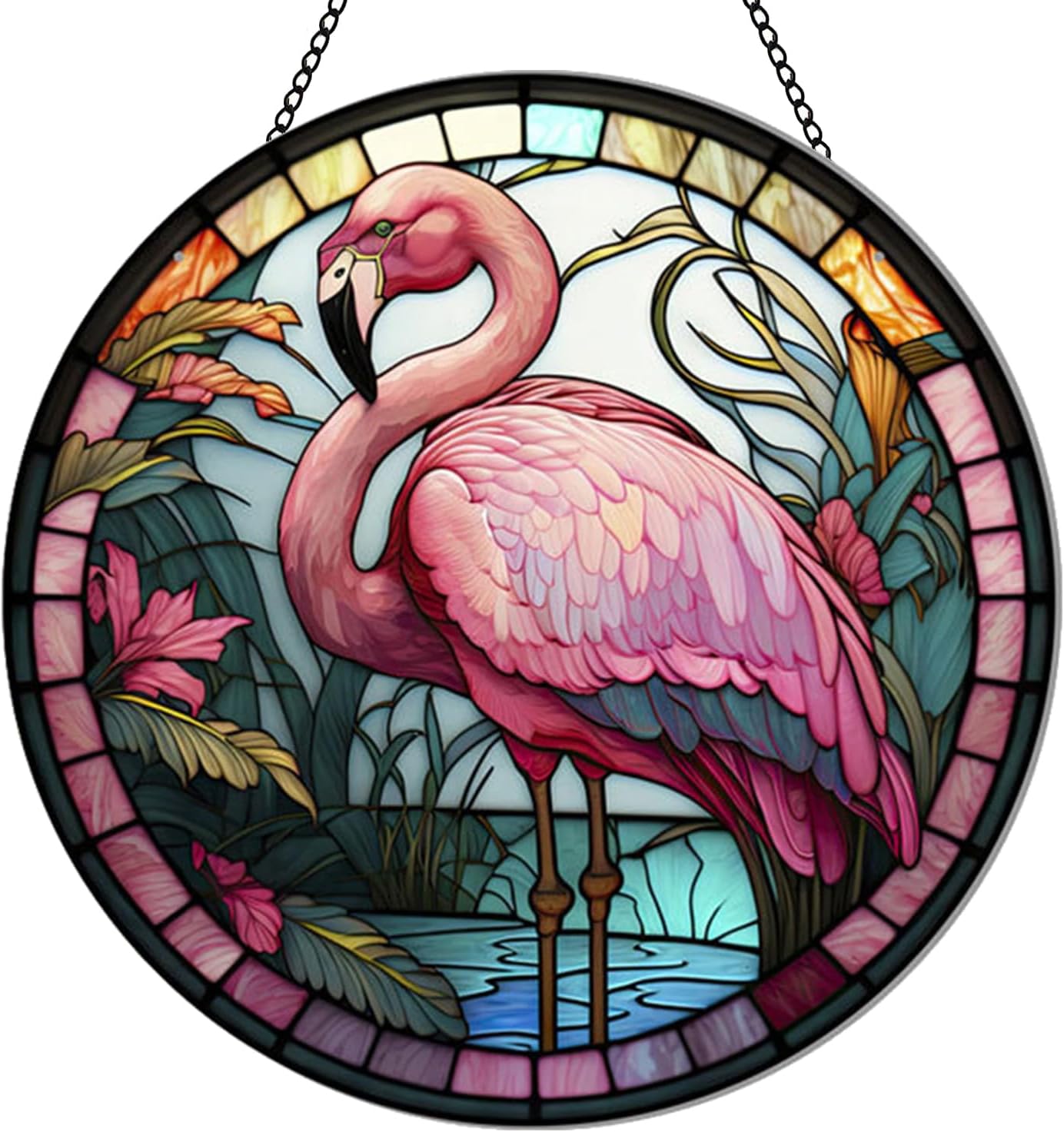 Amazon.com: MATIHAY Flamingo Acrylic Window Hangings, Tropical Kitchen ...