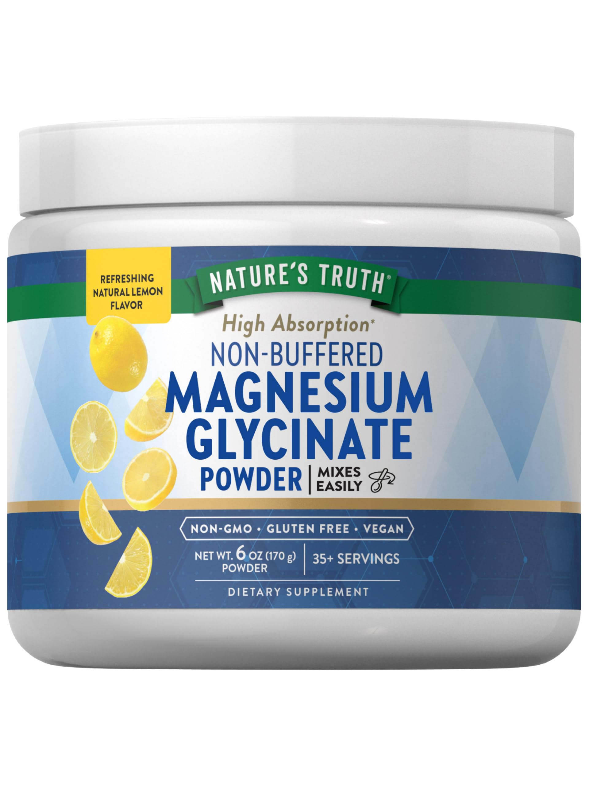 Amazon.com: Nature's Truth Magnesium Glycinate Powder | 6 oz | Lemon ...