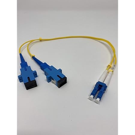 1ft Fiber Optic Adapter Cable LC (Male) to ST (Female) Singlemode 9/125 ...
