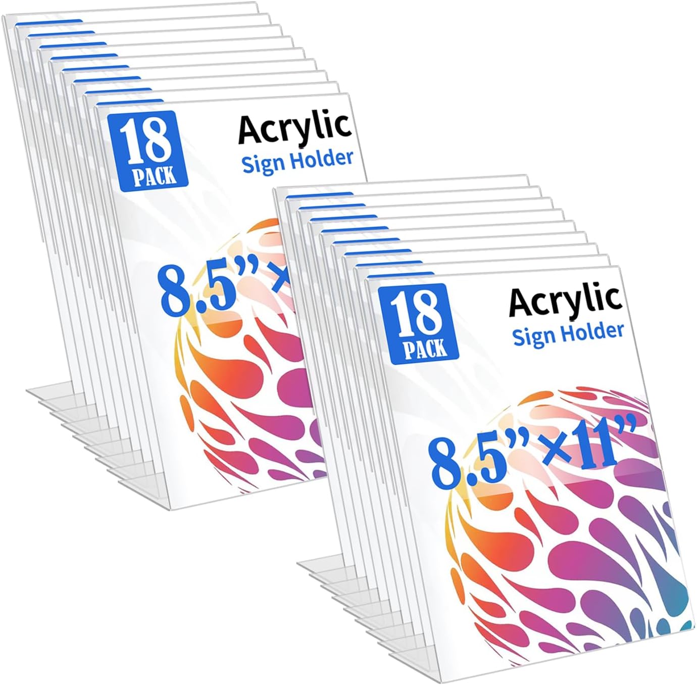 Amazon.com: WAEFNO 18 Pack Acrylic Sign Display Stand 8.5 X 11, L Shape ...