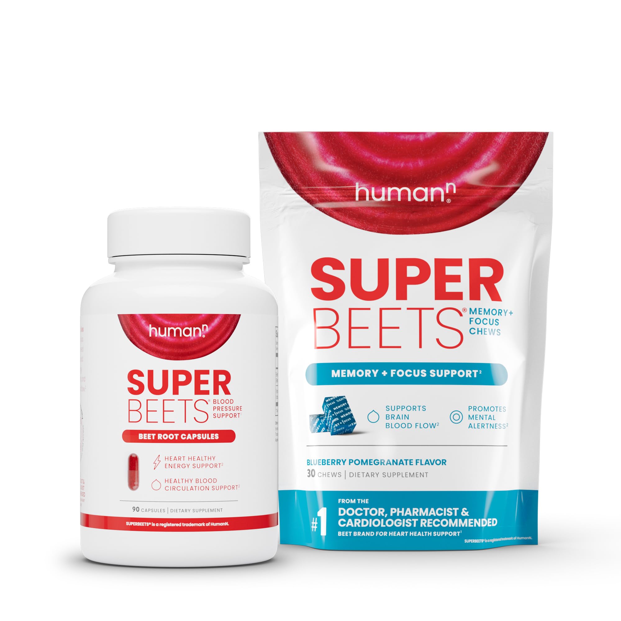 Amazon.com: humanN SuperBeets Beet Root Capsules & Memory + Focus Chews ...