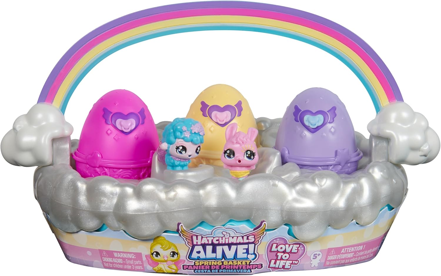 Hatchimals Alive, Spring Basket with 6 Mini Figures, 3 Self-Hatching ...