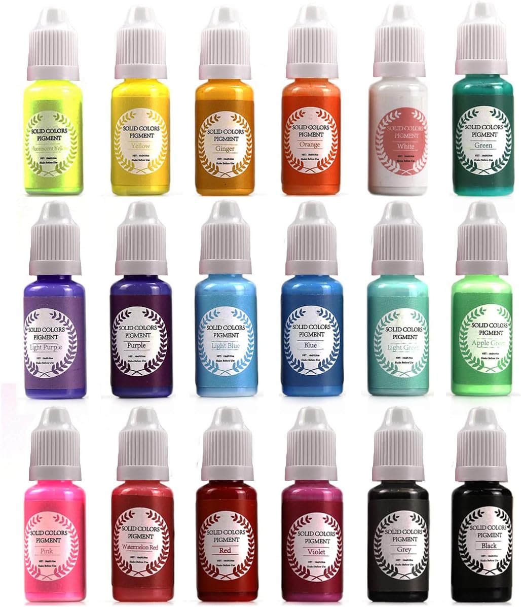 Amazon.com: Miraclekoo 18 Colors Epoxy Resin Pigment Opaque Liquid ...