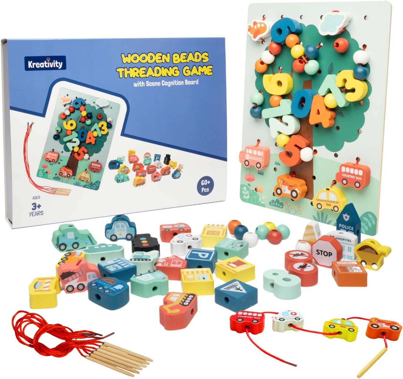 Cubelelo Wooden Beads Threading Game - with Scene Cognition Board | DIY ...