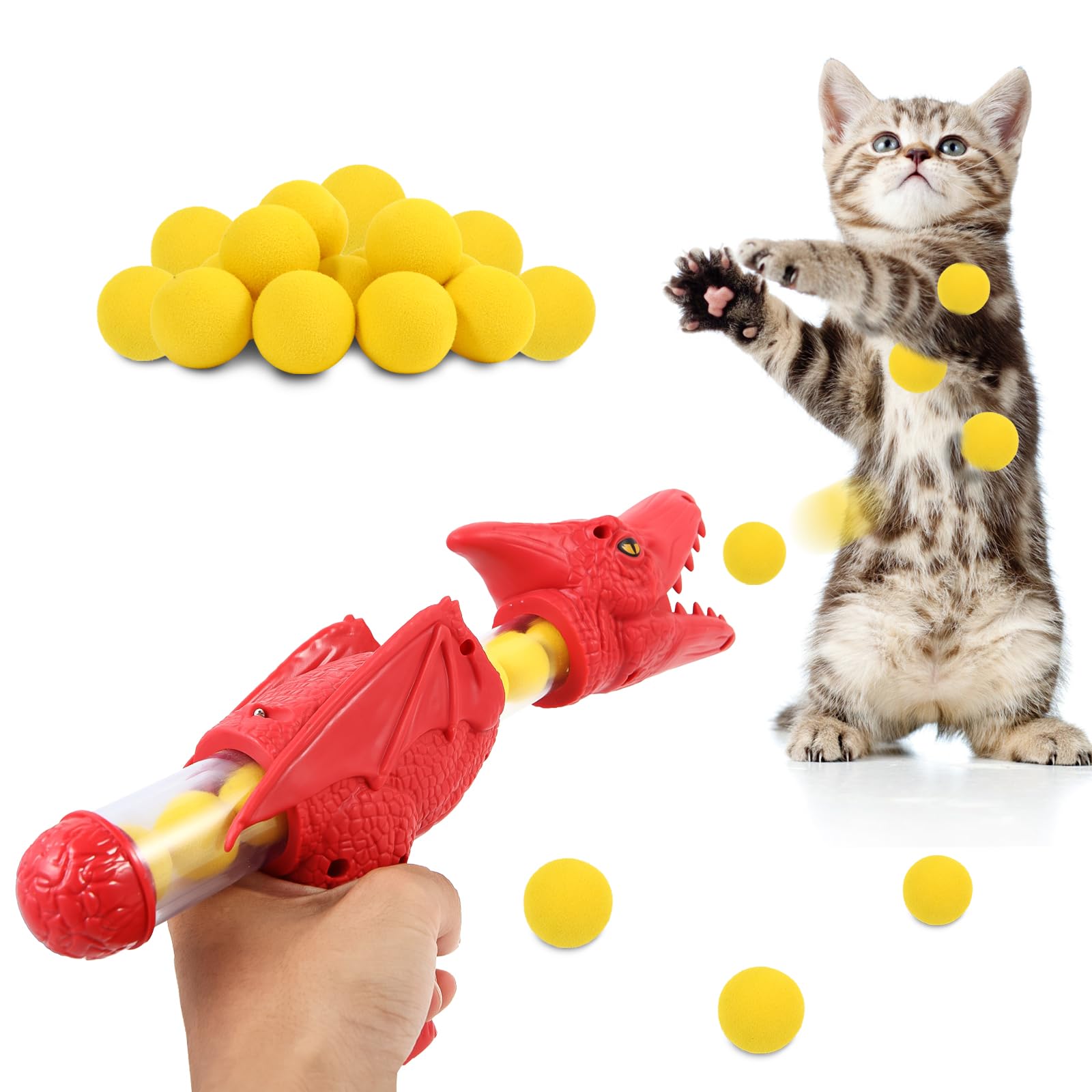 Snapklik.com : Kalimdor Cat Toy Ball Launcher, Cat Fetch Toy Gun ...