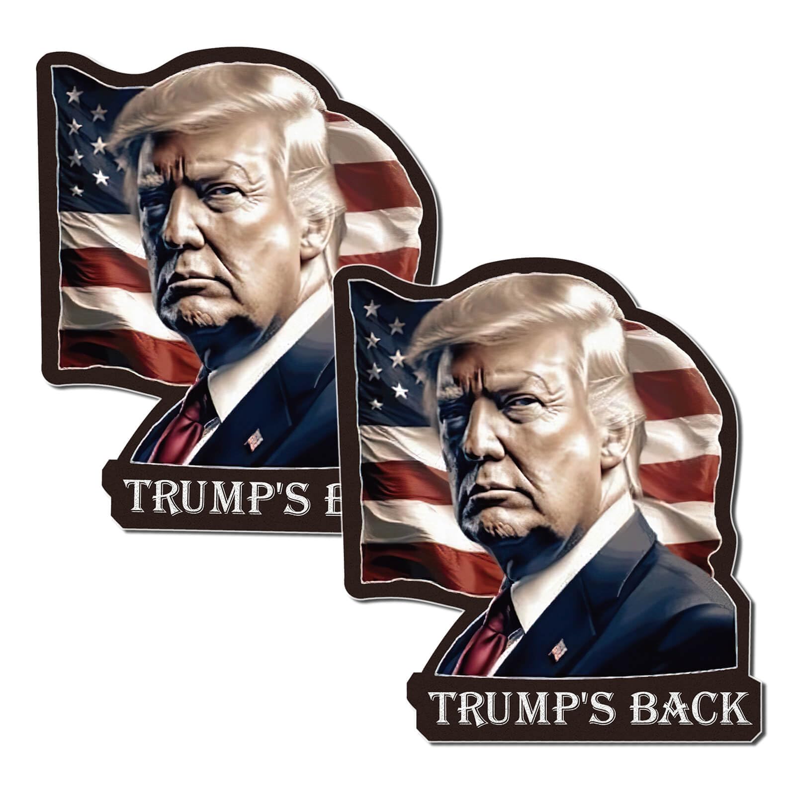 Amazon.com - TRUMP'S BACK trump stickers (2 pcs): Patriotic Reflective ...