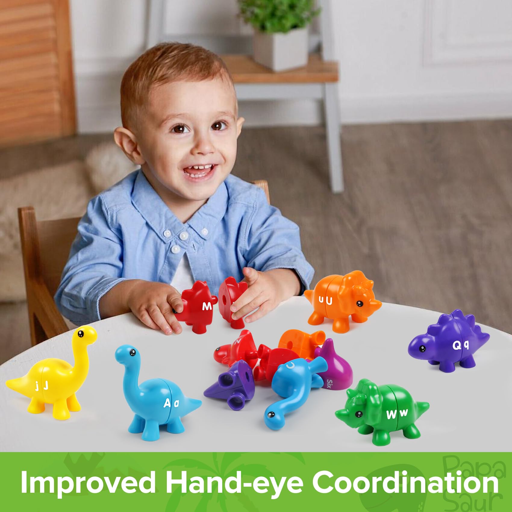 Snapklik.com : Kizh Matching Dinosaur Toys,Double-Sided Alphabet ...
