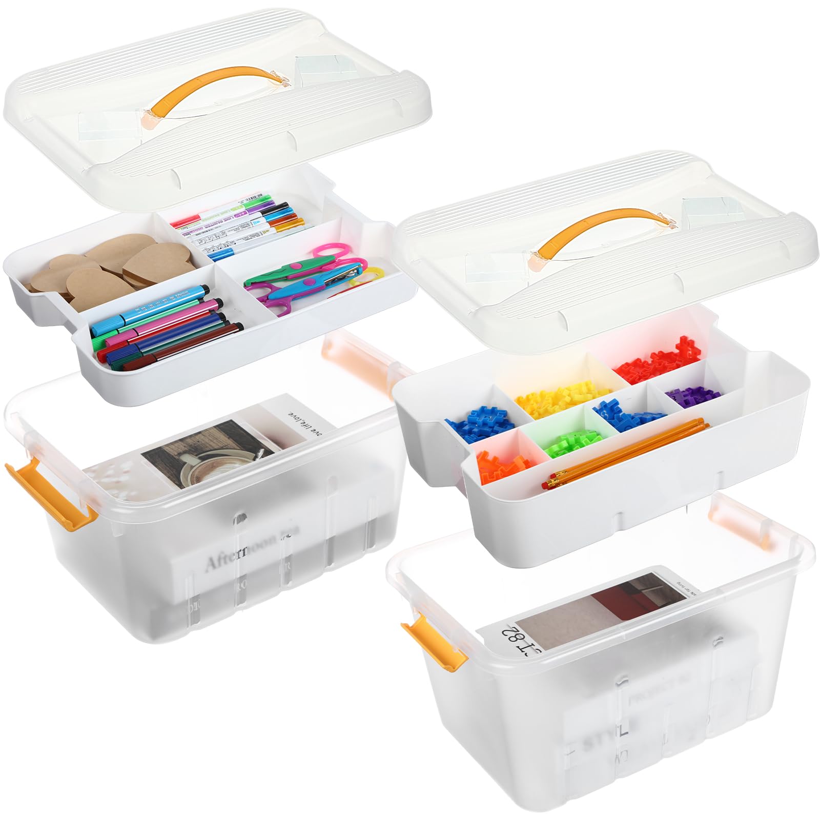 Amazon.com: RimCereal 2 Pcs 28 Qt Storage Box with Removable Tray Clear ...