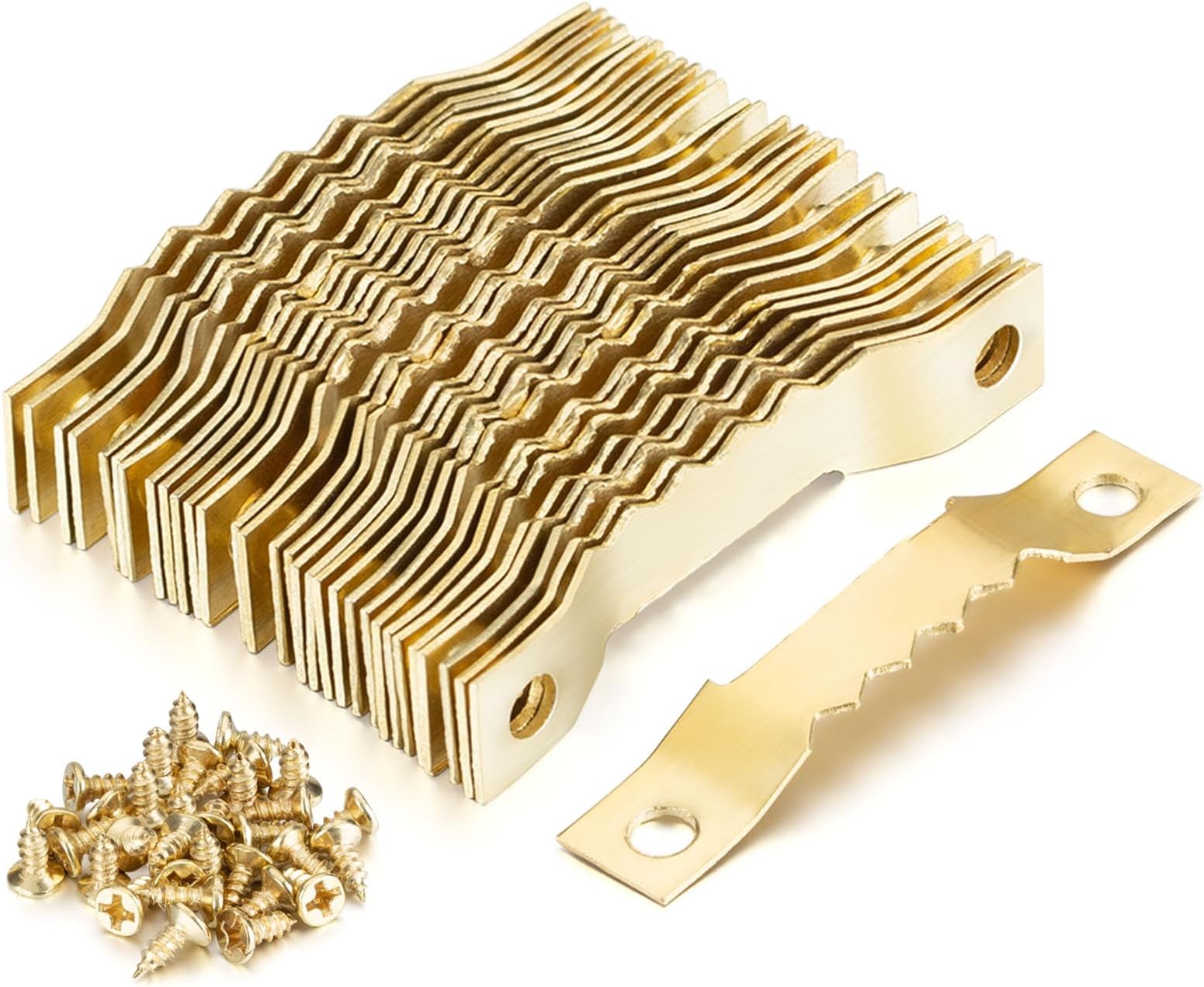 100 Brass Plated Small No Nail AMS Sawtooth Picture Hangers for ...