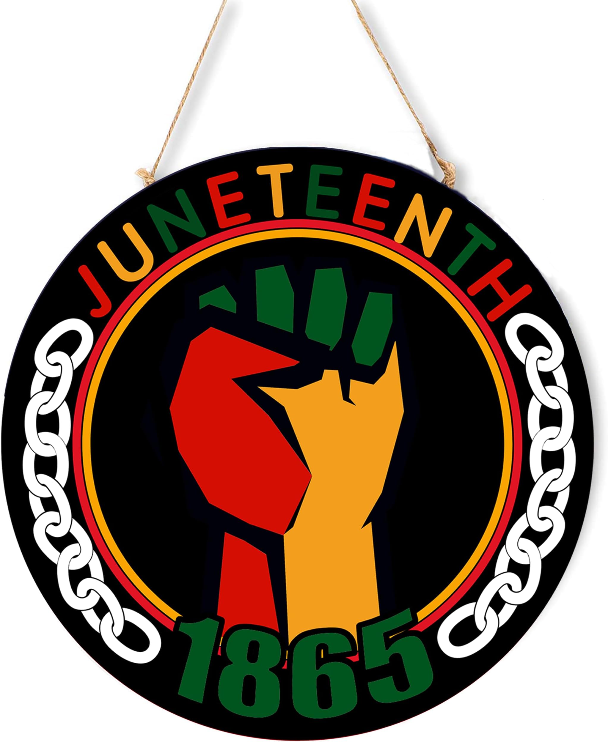 Amazon.com : Juneteenth Hanging Wooden Sign Happy Juneteenth Door ...