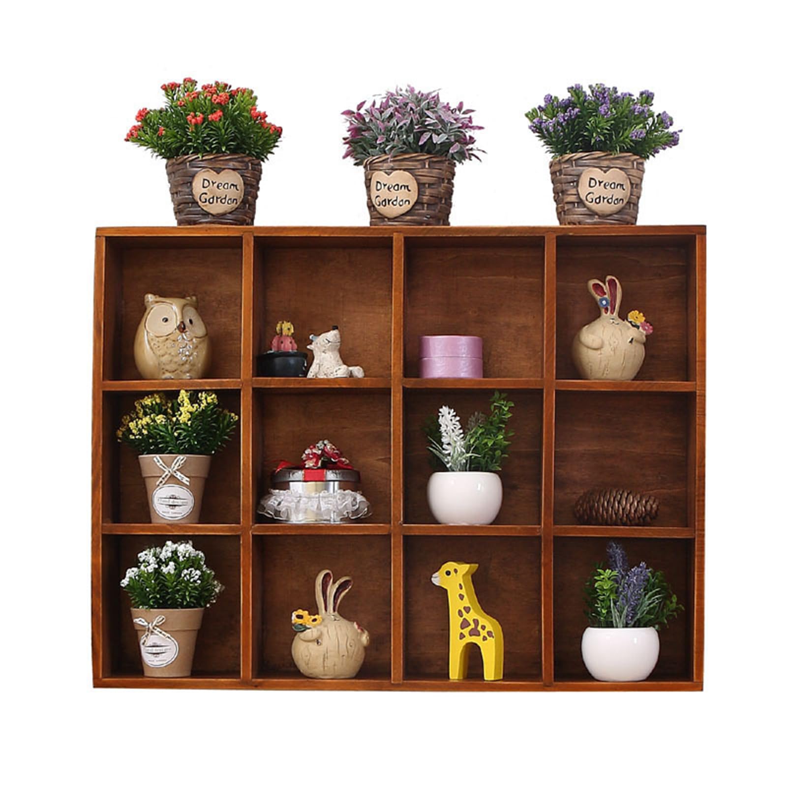 Bernese 12-Slot Rustic Wood Floating Shelves,Rustic Wood Wall Shelves ...