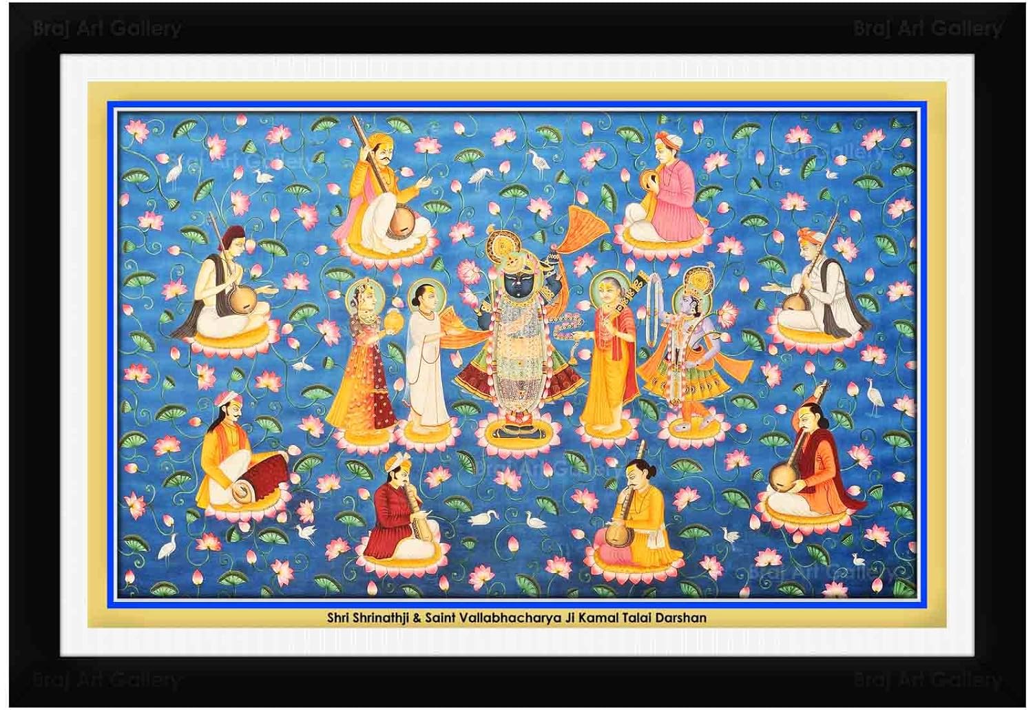 Braj Art Gallery Pichwai Painting Shrinathji & Vallabhacharya Kamal ...