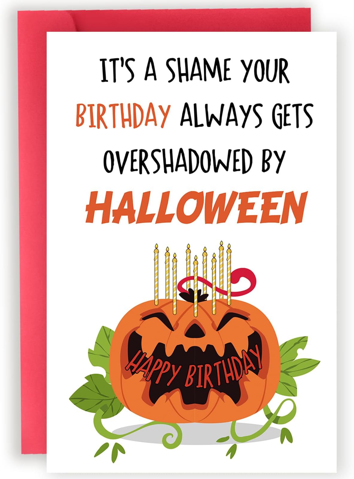 Amazon.com : Obbyidk Funny Ghost Birthday Card for Men Women, Cute ...