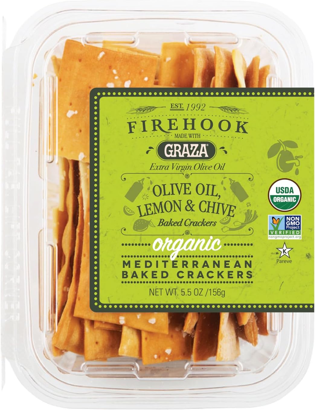 Amazon.com: Firehook x Graza Crackers - Organic Olive Oil, Lemon ...