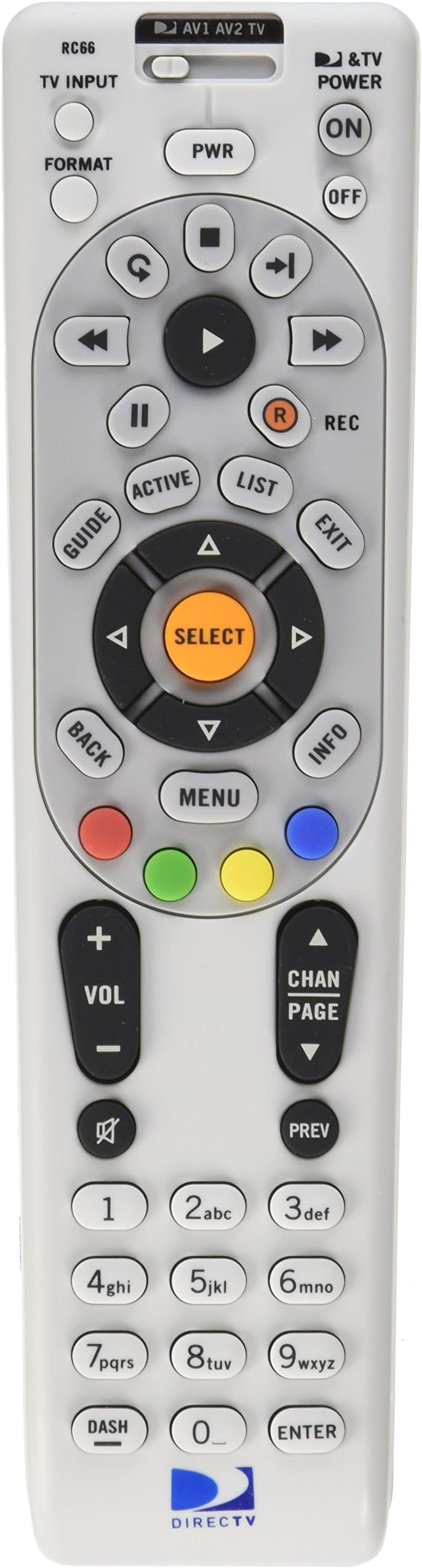 Amazon.com: DIRECTV Rc66 Universal Ir Remote Control Replaces Rc65 H24 ...