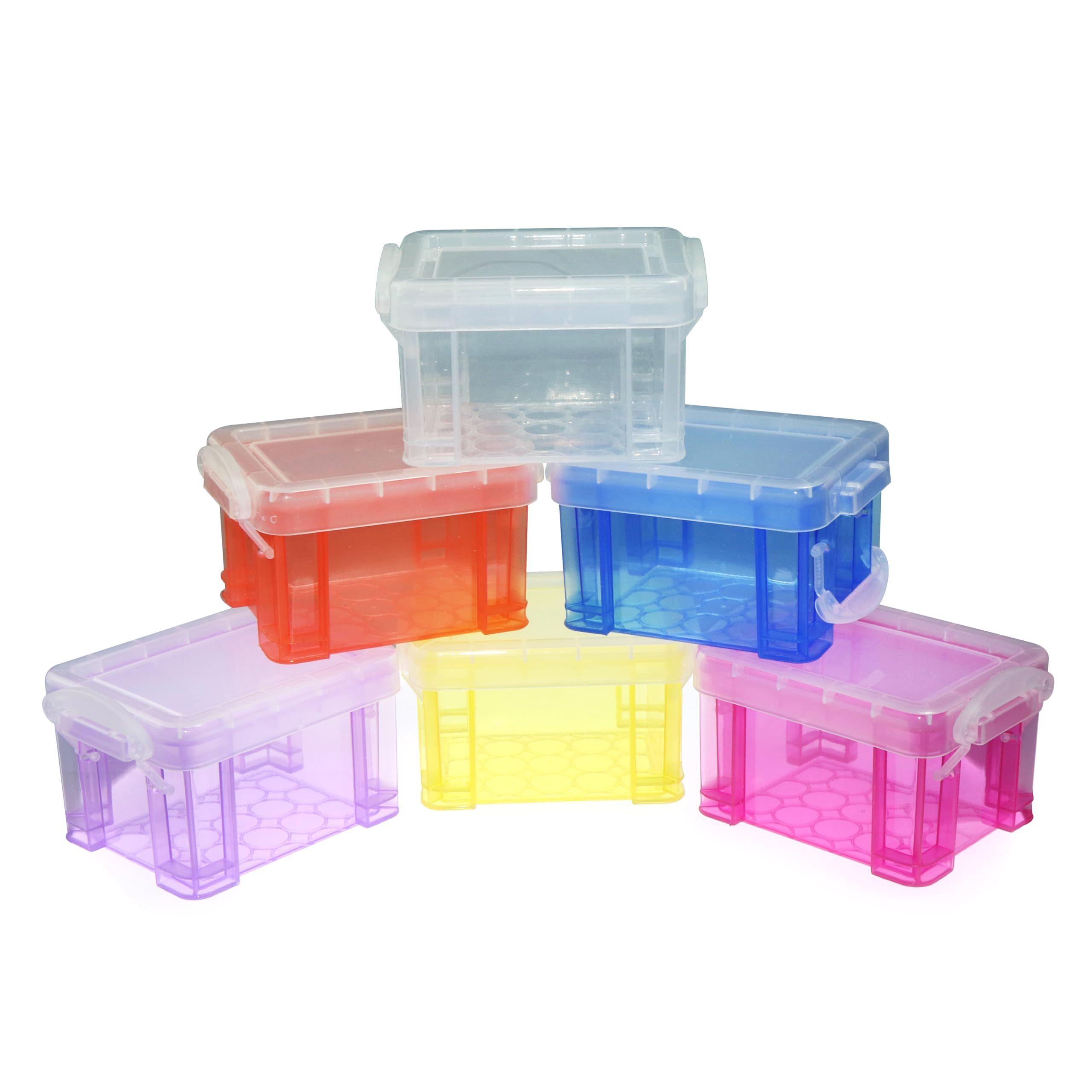 6 Pack Small Storage Mini Boxes With Lids Clear Plastic Small Storage ...
