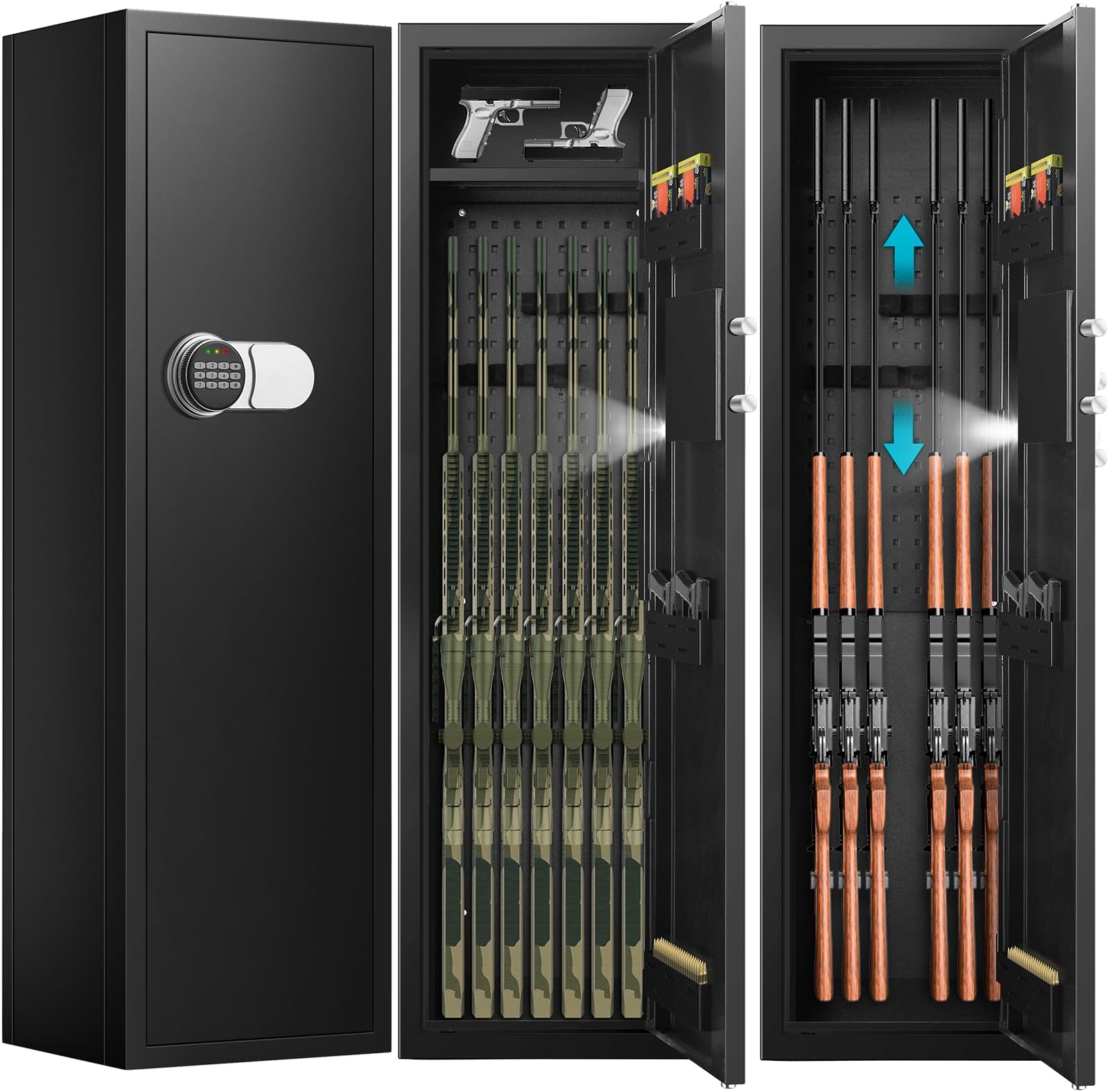 Amazon.com: SAPITAL 6 Gun Safe,Gun Safes for Home Rifle and Pistols,Gun ...