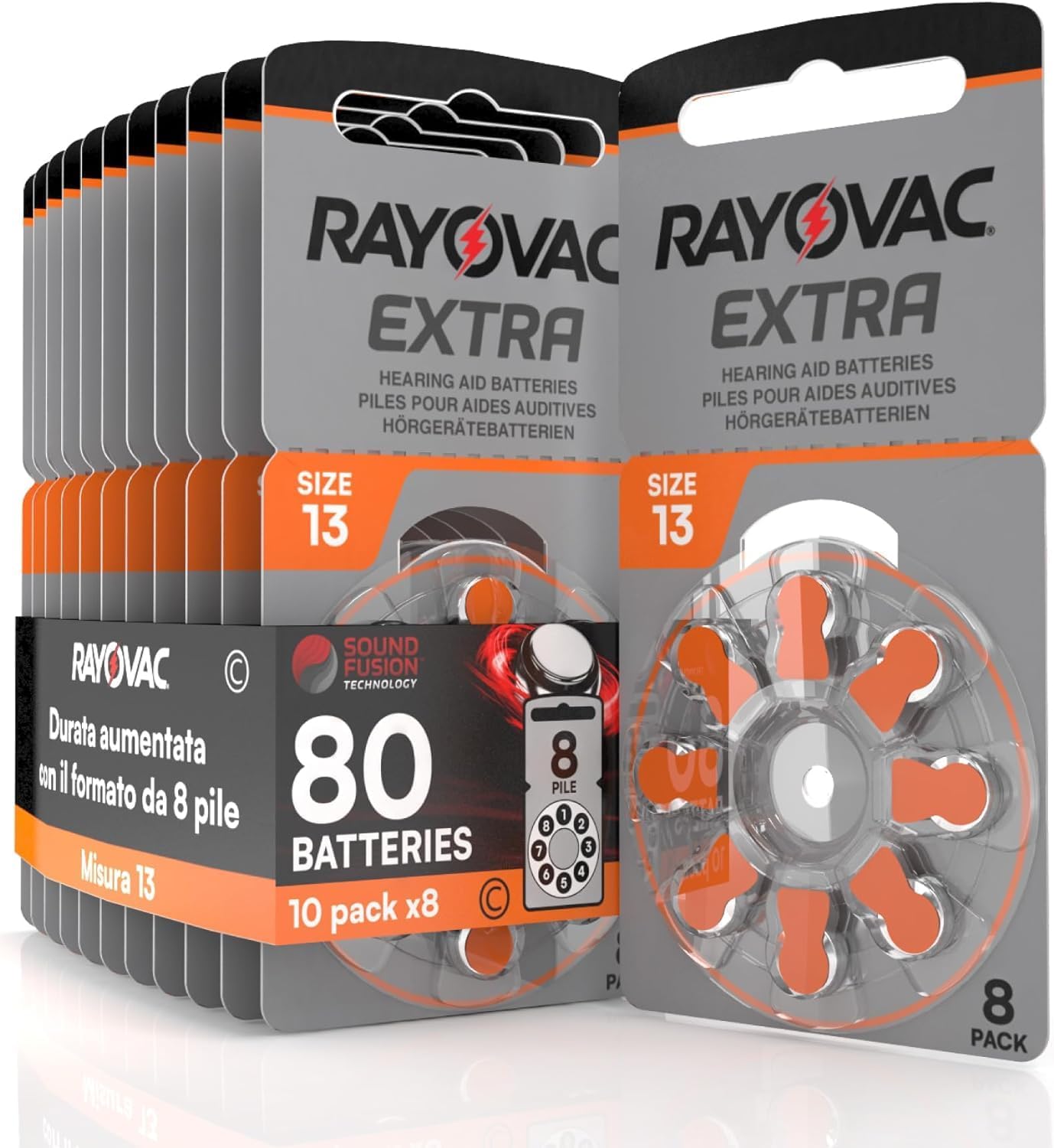 Rayovac Extra 80-PACK Hearing Aid Batteries Featuring Sound Fusion ...