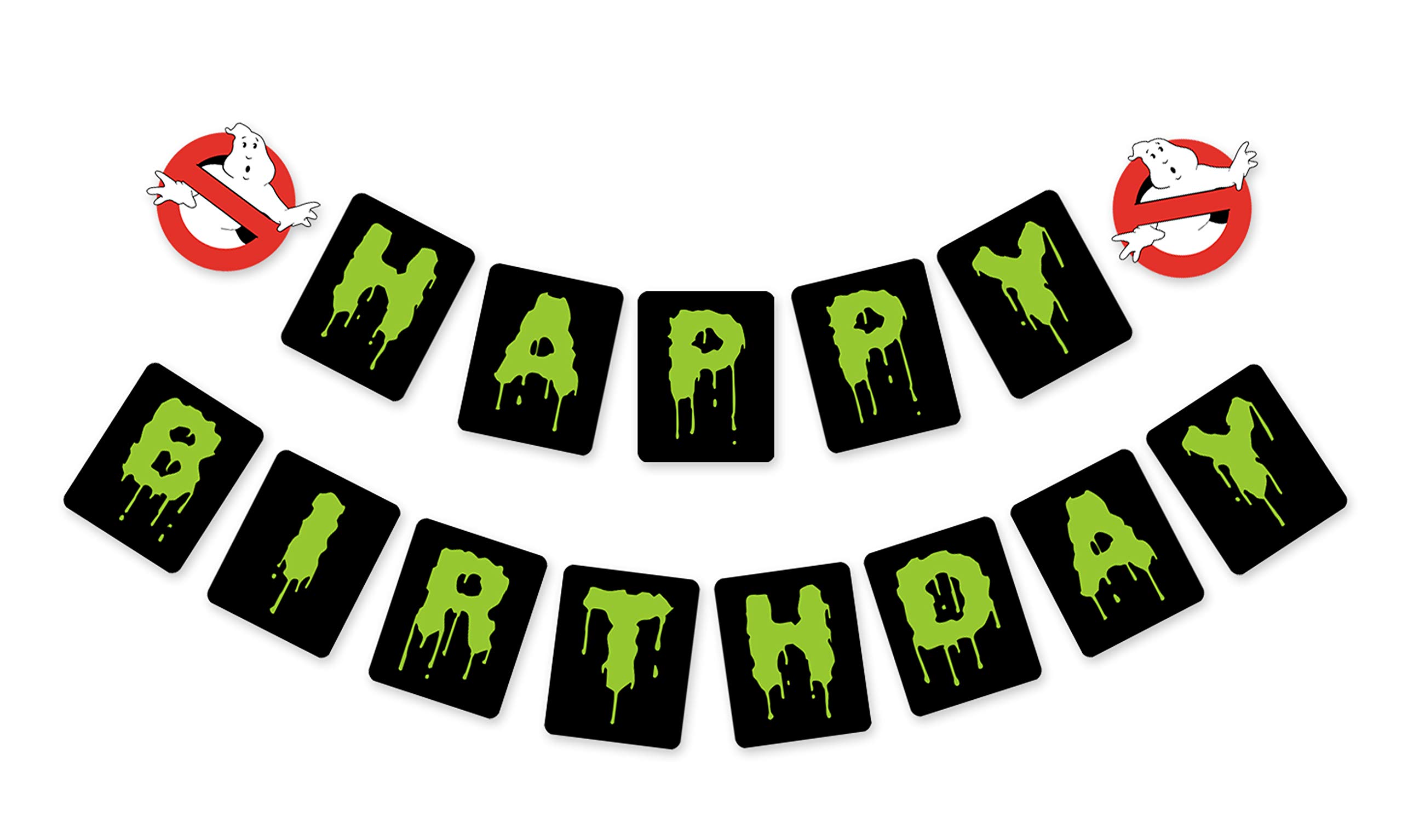 Buy Ghost Buster Birthday Banner, Green Slimer Ghostbusters Inspired ...