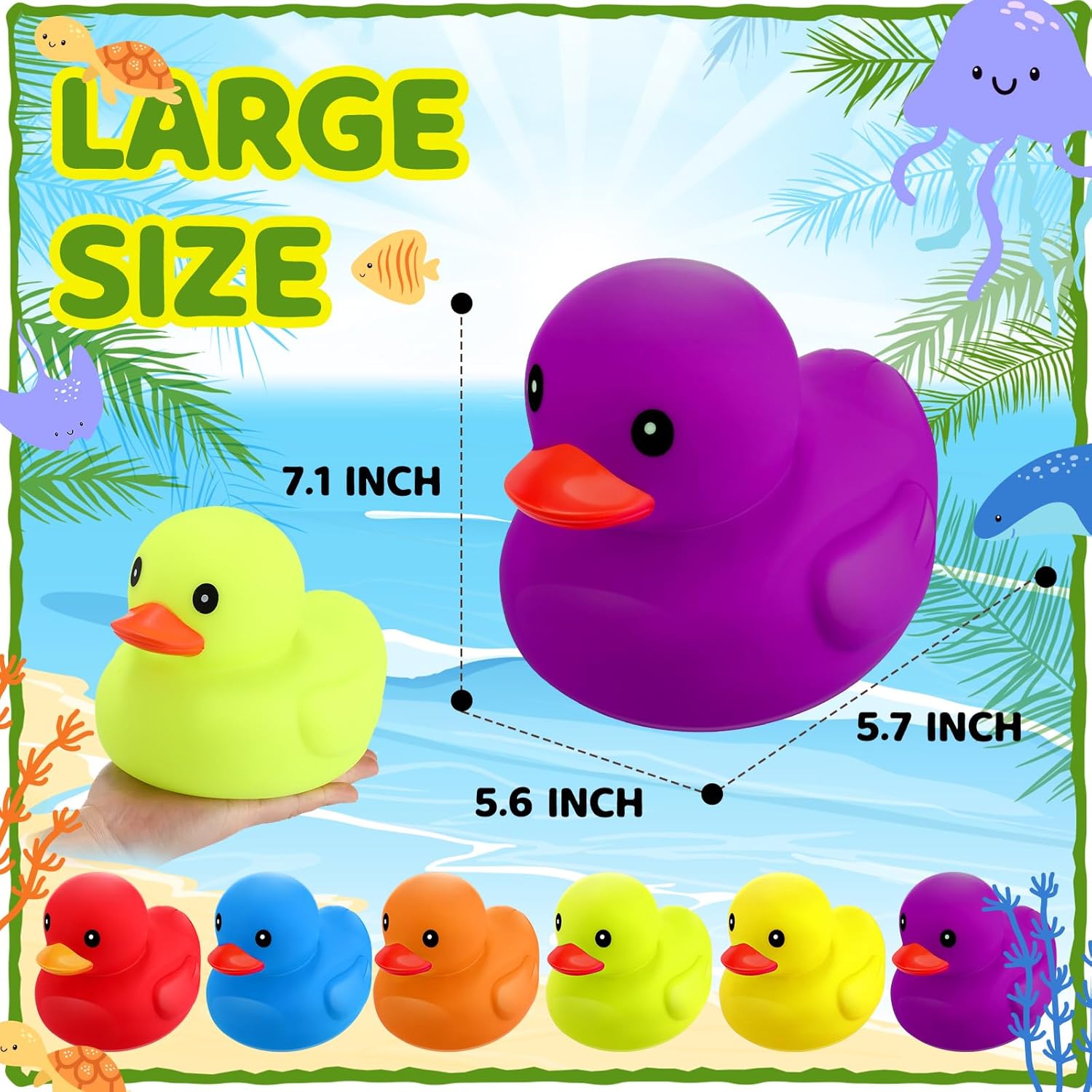 Juego de 6 patos de goma de 7.1 pulgadas, juego de patos de goma ...