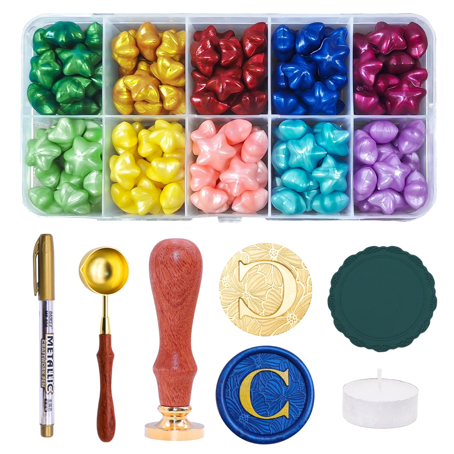 Amazon.com: ZRCHLS Wax Seal Kit, Letter Wax Seal Stamp Kit, Wax ...