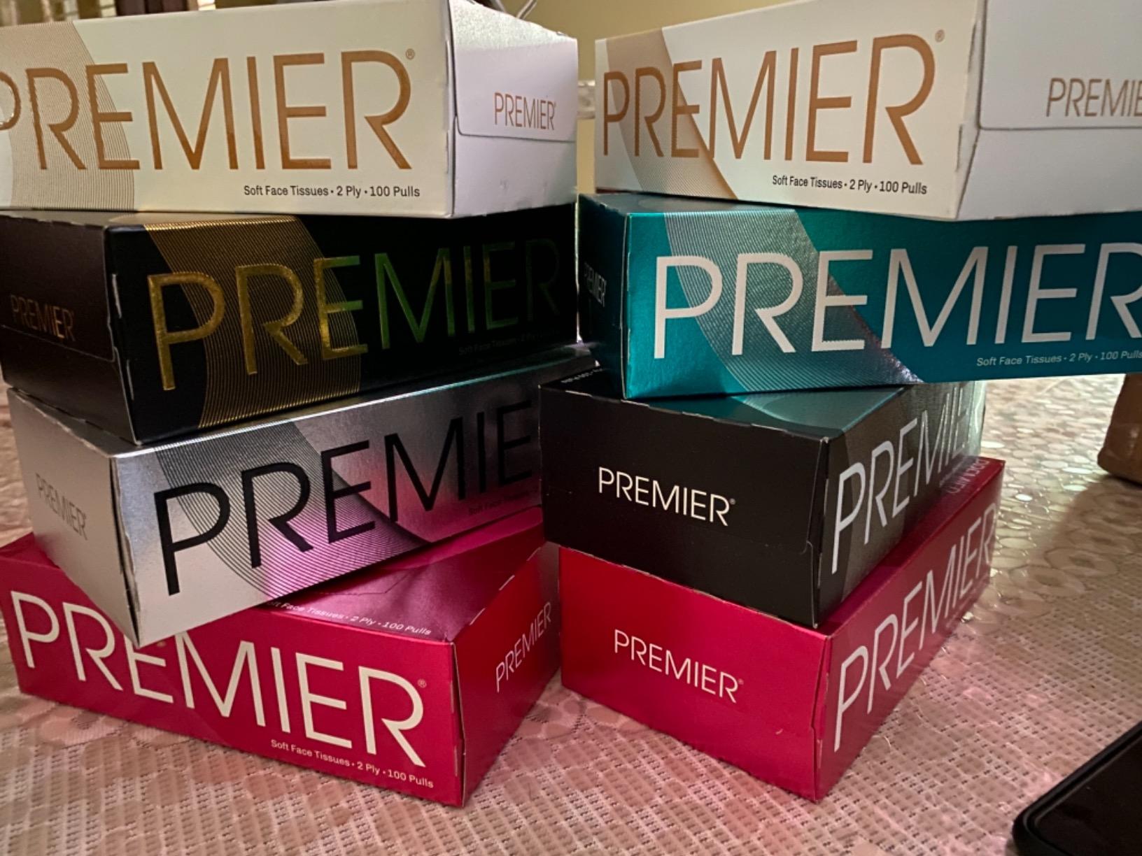 Premier Box Face Tissue 100 PULLS 2PLY(Pack of 4=400 Pulls ,800 Sheets ...