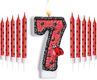 Herdear Ladybug Number 1-9 Birthday Cake Candle Numeral Birthday ...