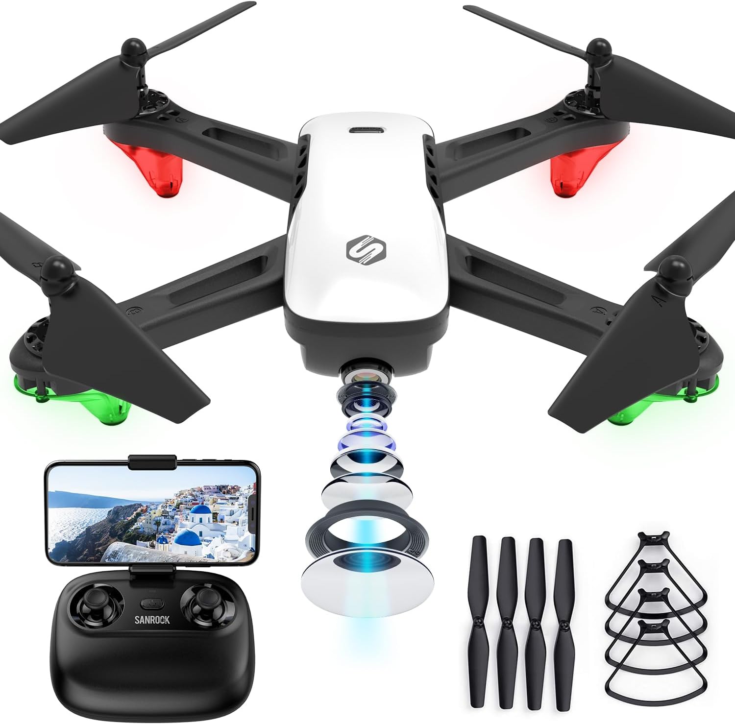 Amazon.com: K6 Max Drone with 3 HD Cameras, Built in Battery, Folding ...