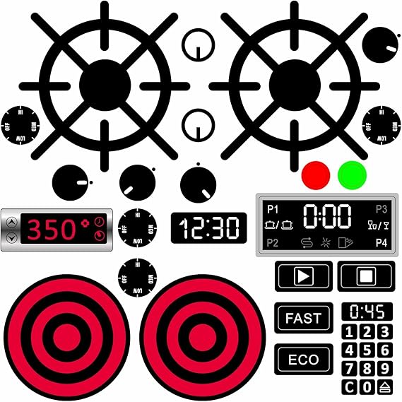 Amazon.com: Play Kitchen Decals - Cooker, Microwave, Oven Stickers - Vinyl Toy Stove - DIY ...