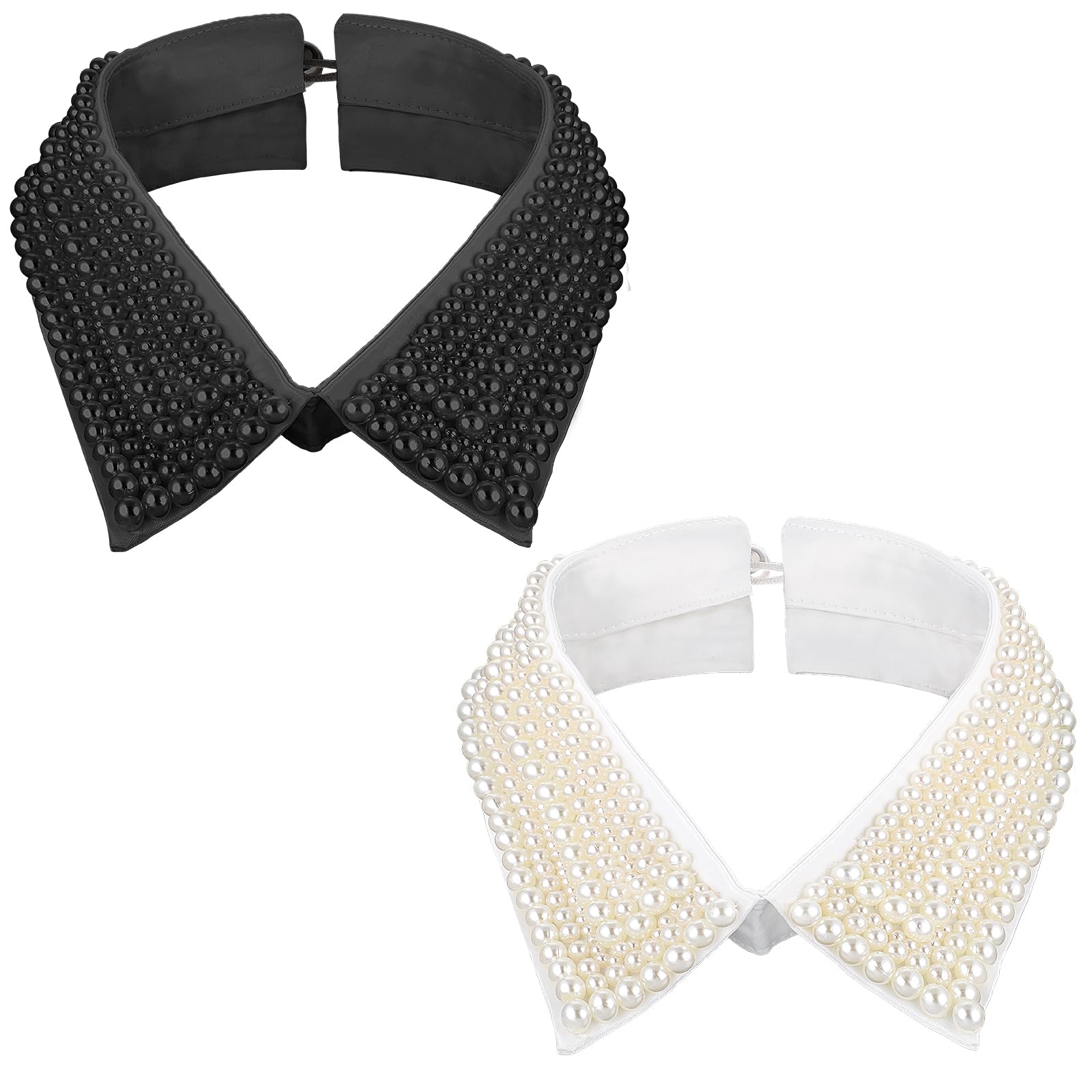 Amazon.com: 2 Pcs Pearl Fake Collar for Women Detachable Dickey Collar ...