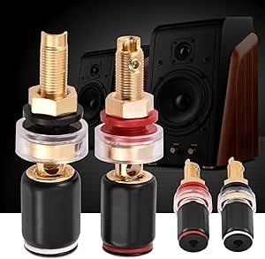 Amazon.co.jp: Binding Posts, 2pcs Black+Red Conductive Pure Copper 65mm ...